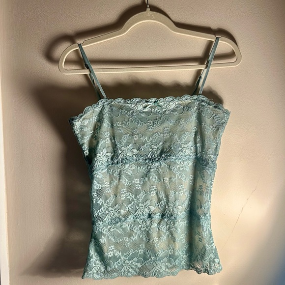 The Limited | Tops | Elegant Lace Spaghetti Strapl Top Light Blue ...